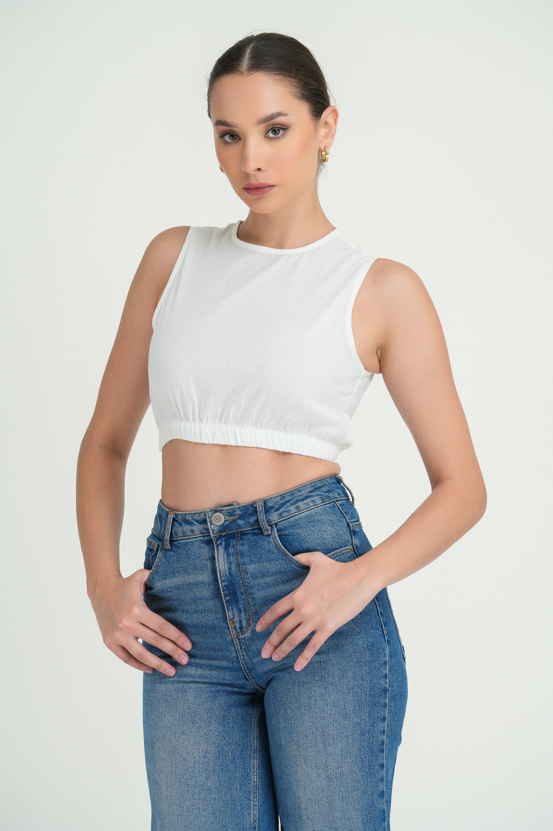 Crop Top with Elastic Waistband – Emaaki