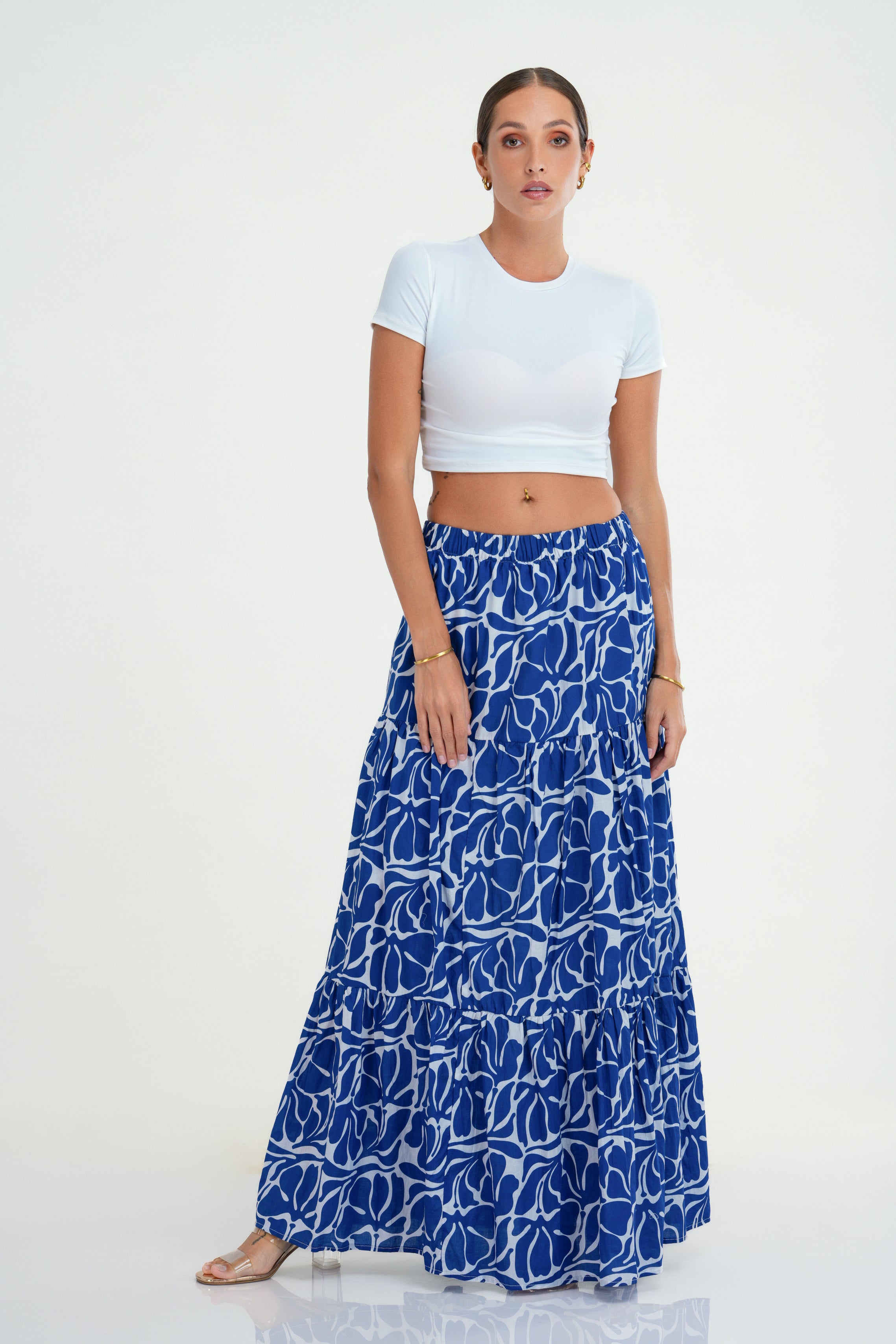 Tiered Printed Maxi Skirt – Emaaki